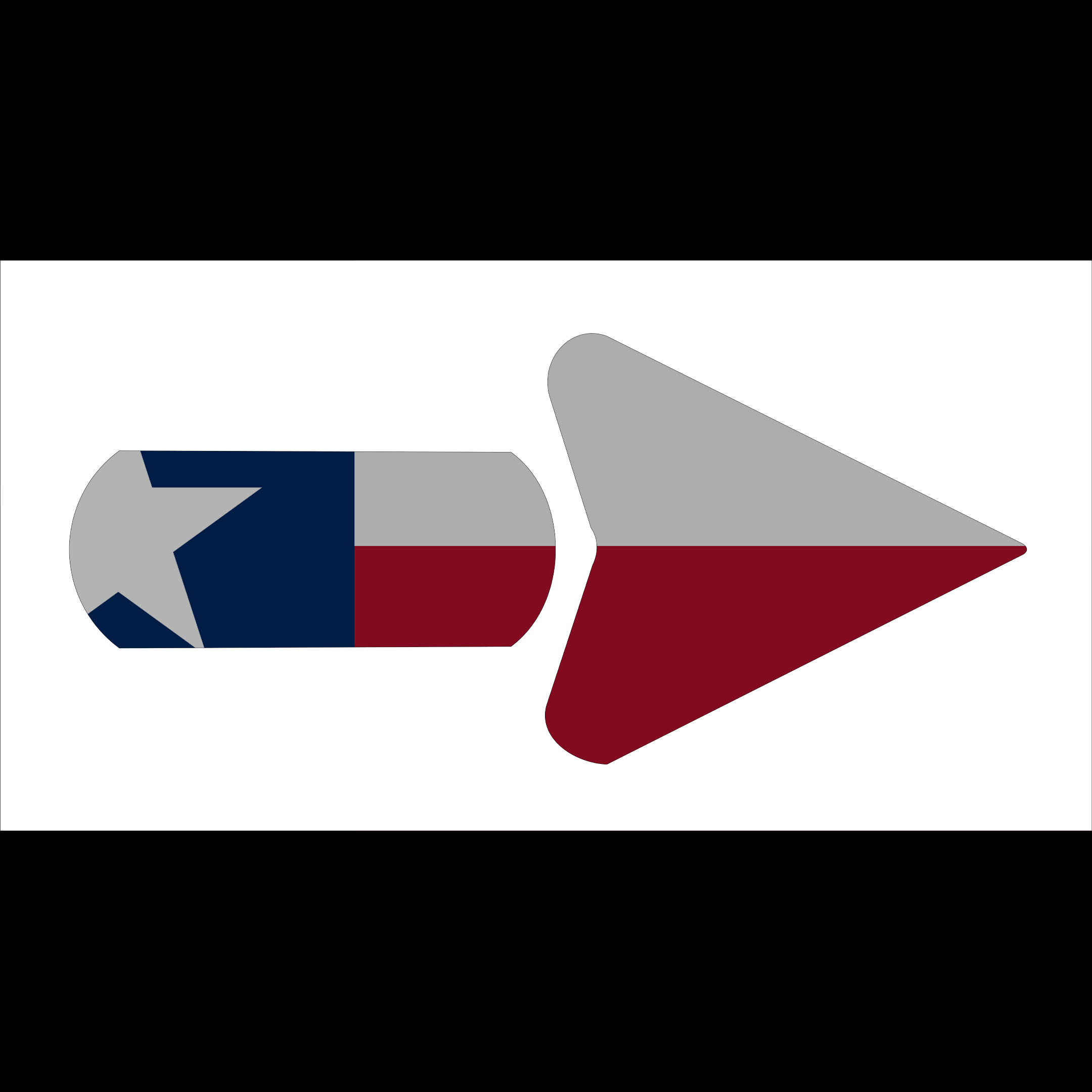 Rounded Straight Arrow 36" | Express Texas Stencils